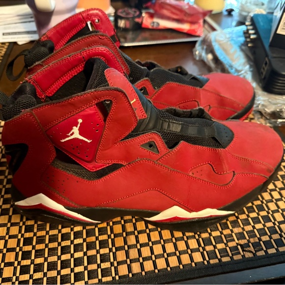 Jordan | Shoes | Jordan 7 Red And Black True Flight Sneakers | Poshmark